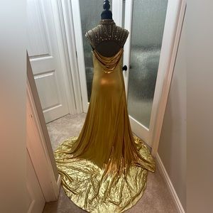 Dresses | One Of A Kind Custom Tailored Gold Evening Gown | Poshmark